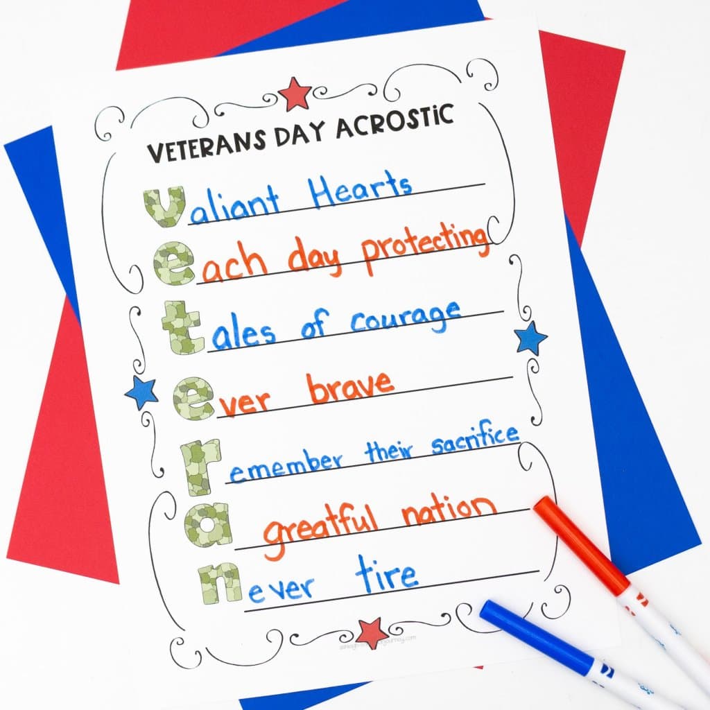 Veterans Day Choice Board - Ashleigh's Education Journey