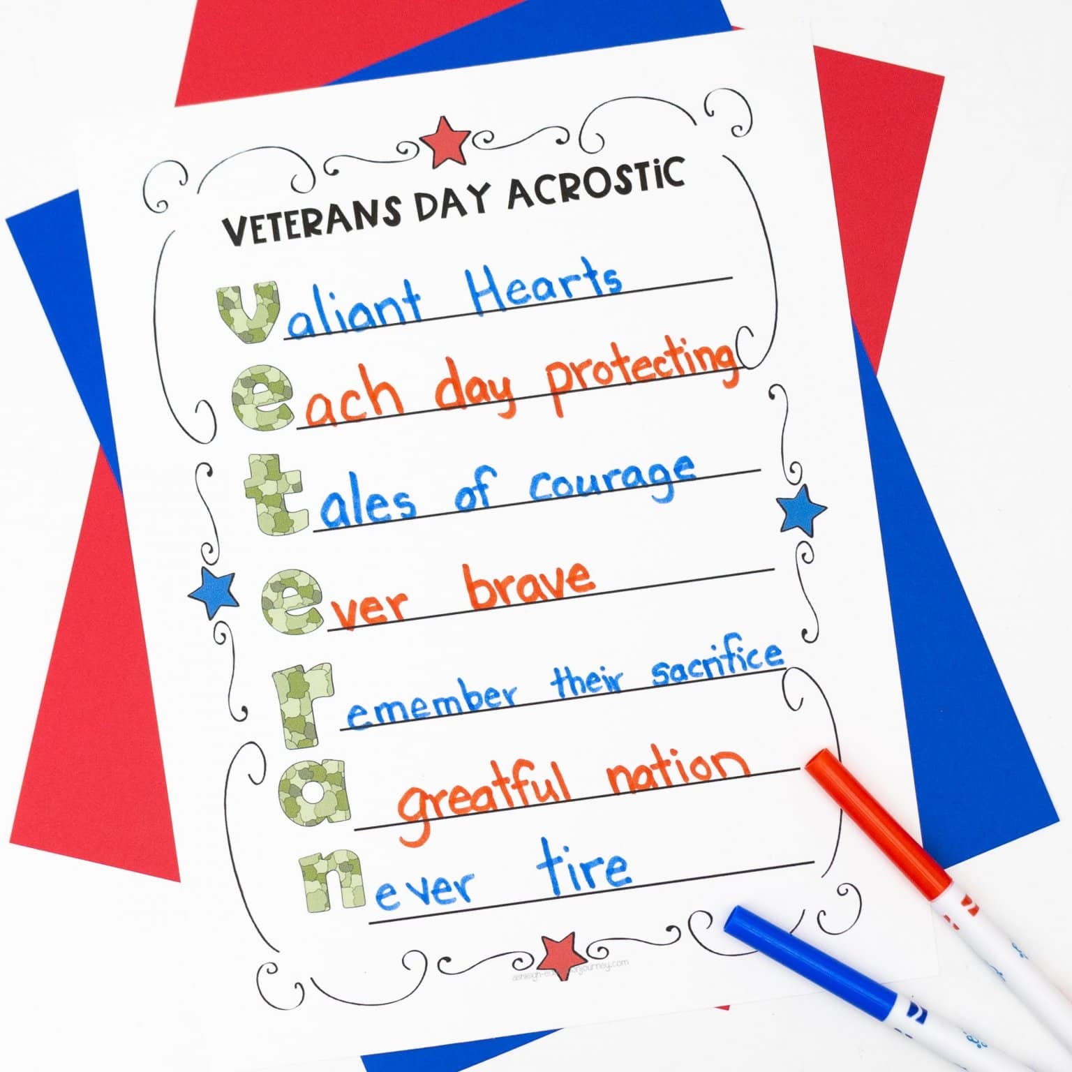 Veterans Day Choice Board - Ashleigh's Education Journey