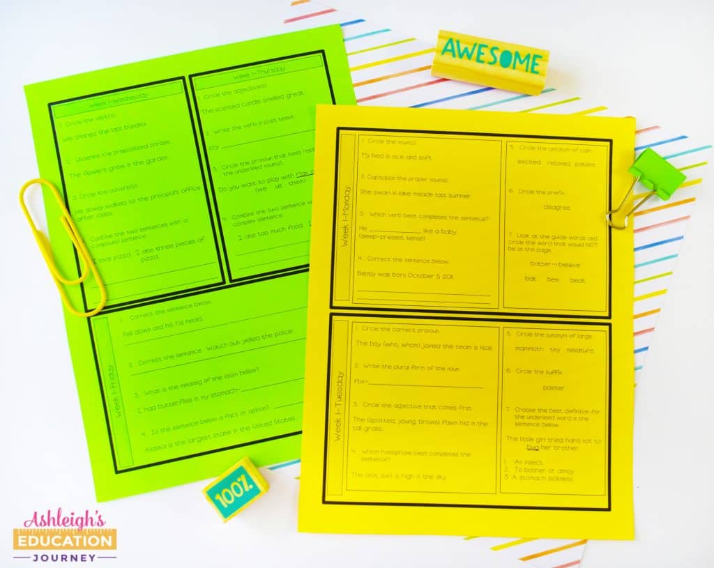 Morning Work for 3rd and 4th Grade - Ashleigh's Education Journey