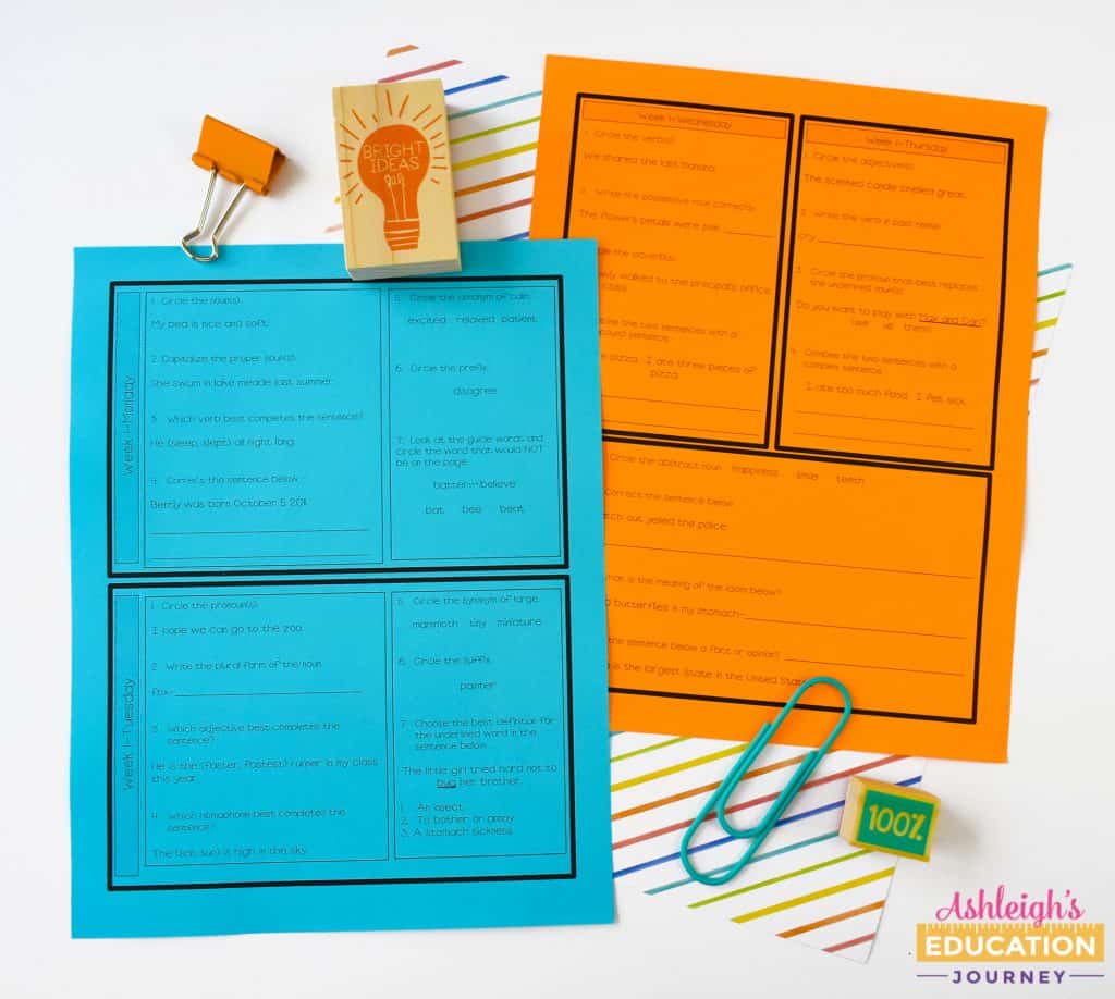 Morning Work for 3rd and 4th Grade - Ashleigh's Education Journey