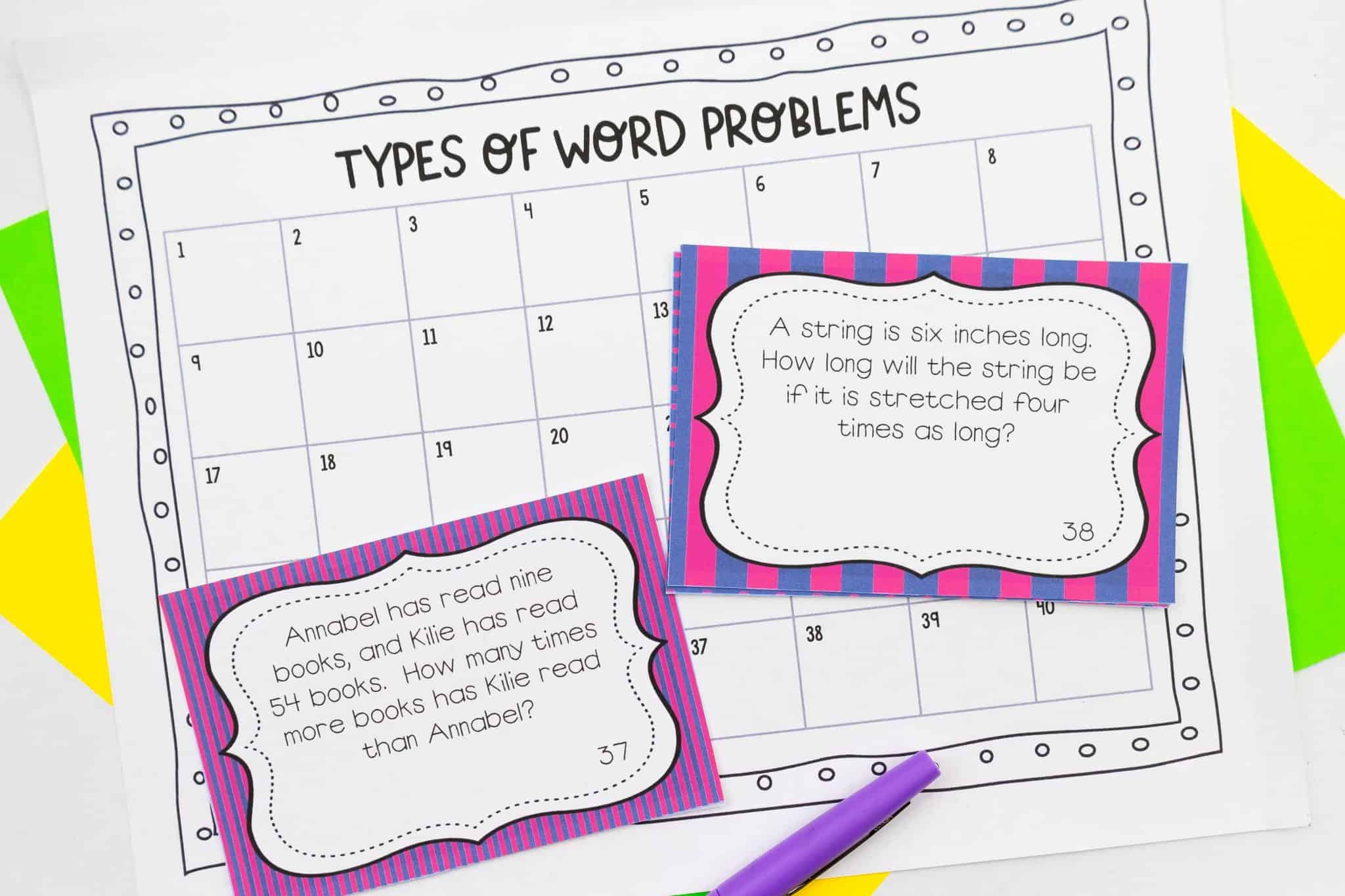 Types of Word Problems - Ashleigh's Education Journey