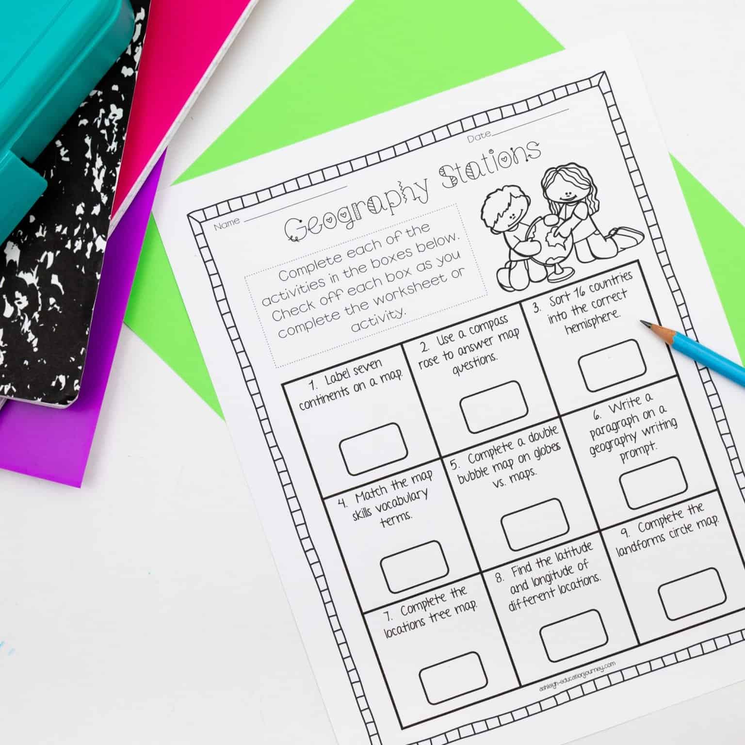 Geography Worksheets And More - Ashleigh's Education Journey