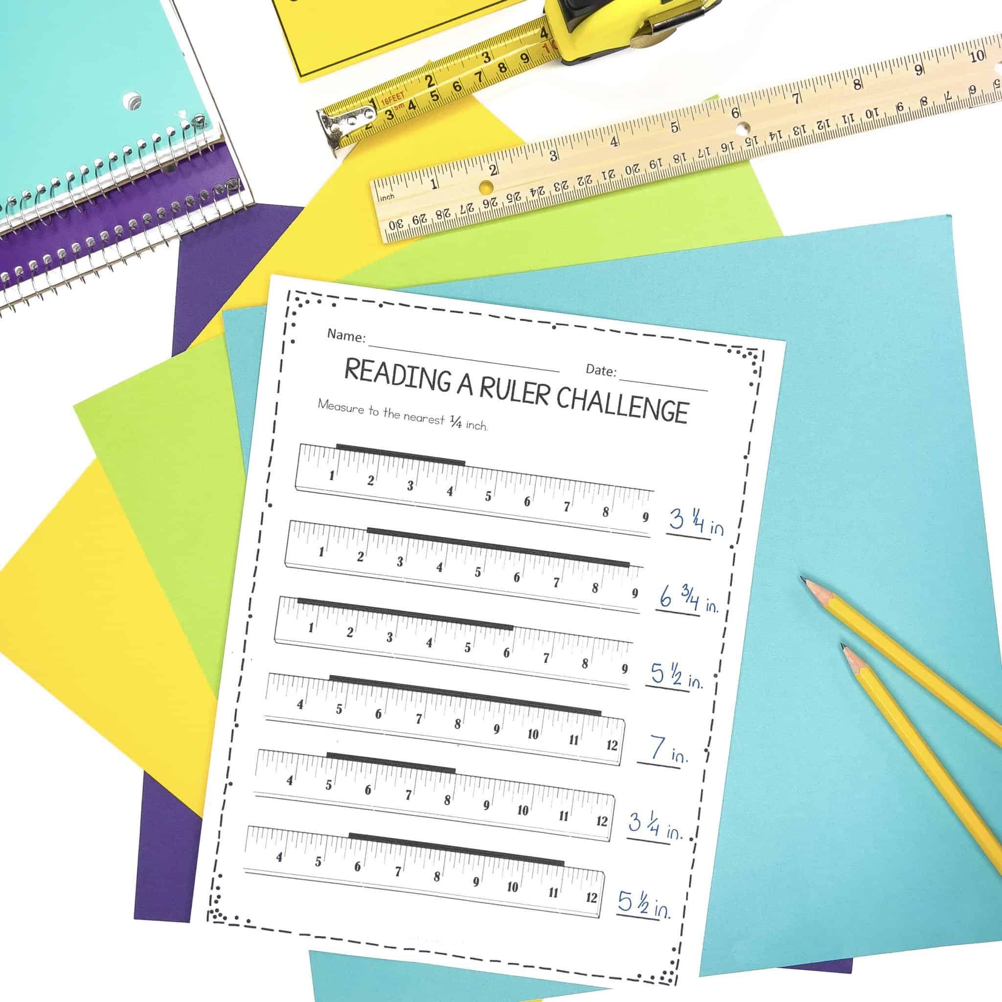Reading a Ruler Worksheet - Ashleigh's Education Journey