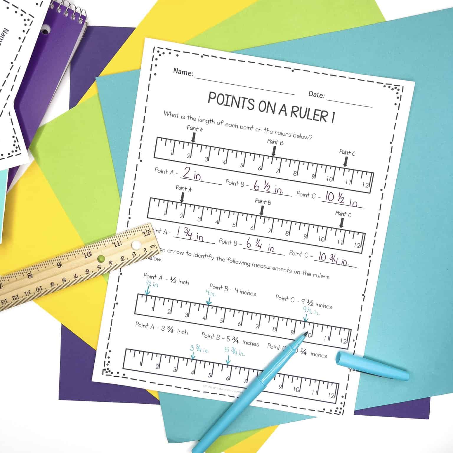 Reading a Ruler Worksheet - Ashleigh's Education Journey
