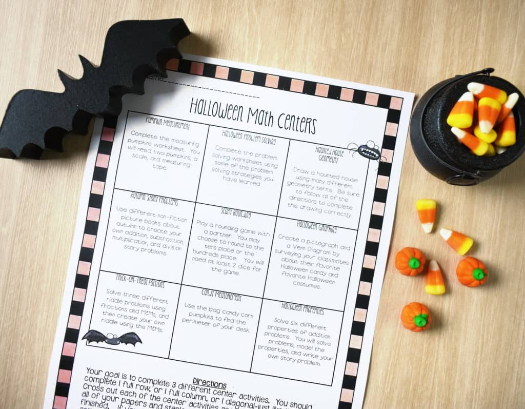Halloween Choice Board - Ashleigh's Education Journey