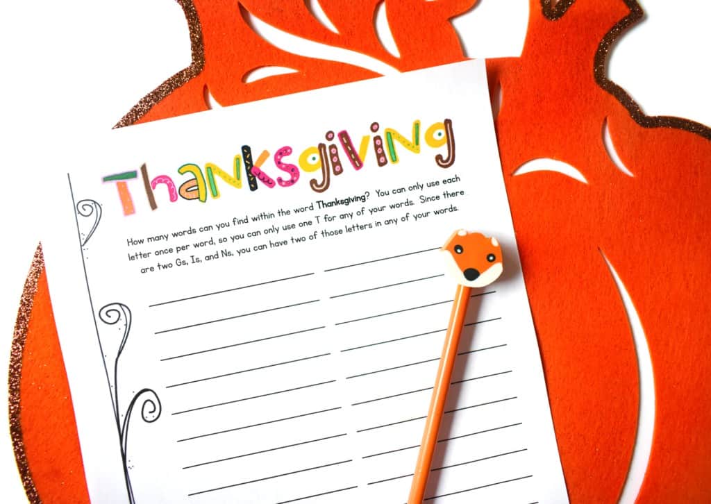 Thanksgiving Worksheets & Activities Ashleigh's Education Journey
