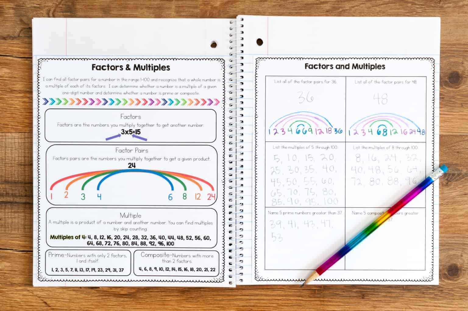 Factors and Multiples Worksheets - Ashleigh's Education Journey