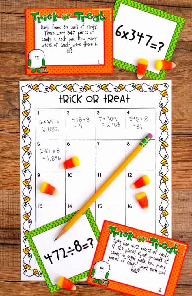 4th Grade Halloween Math Centers - Ashleigh's Education Journey