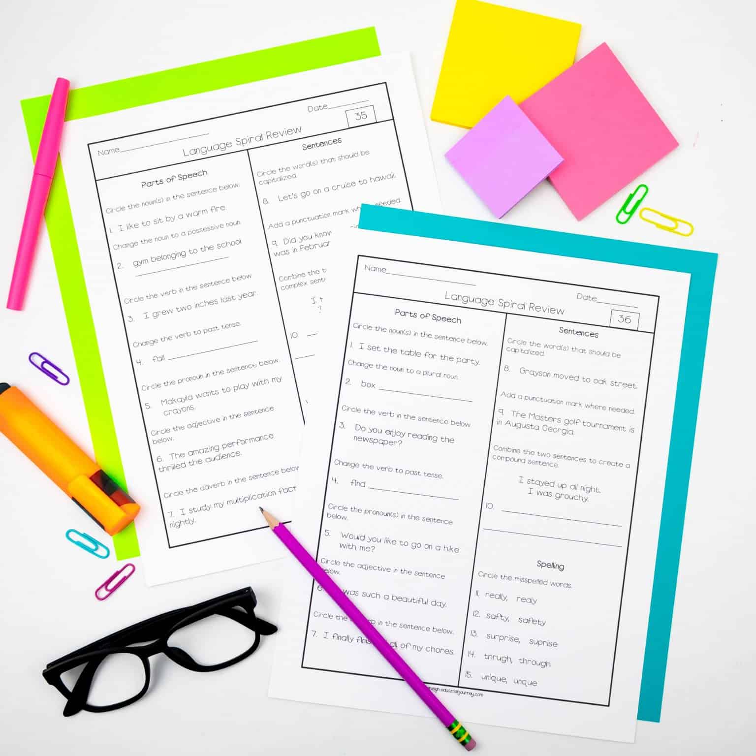 Grammar Worksheets & Activities - Ashleigh's Education Journey
