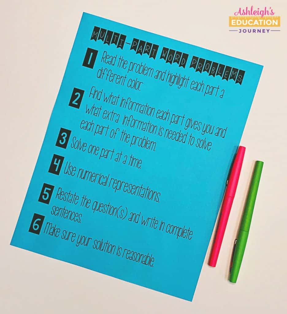 Teaching Multi-Step Word Problems - Ashleigh's Education Journey