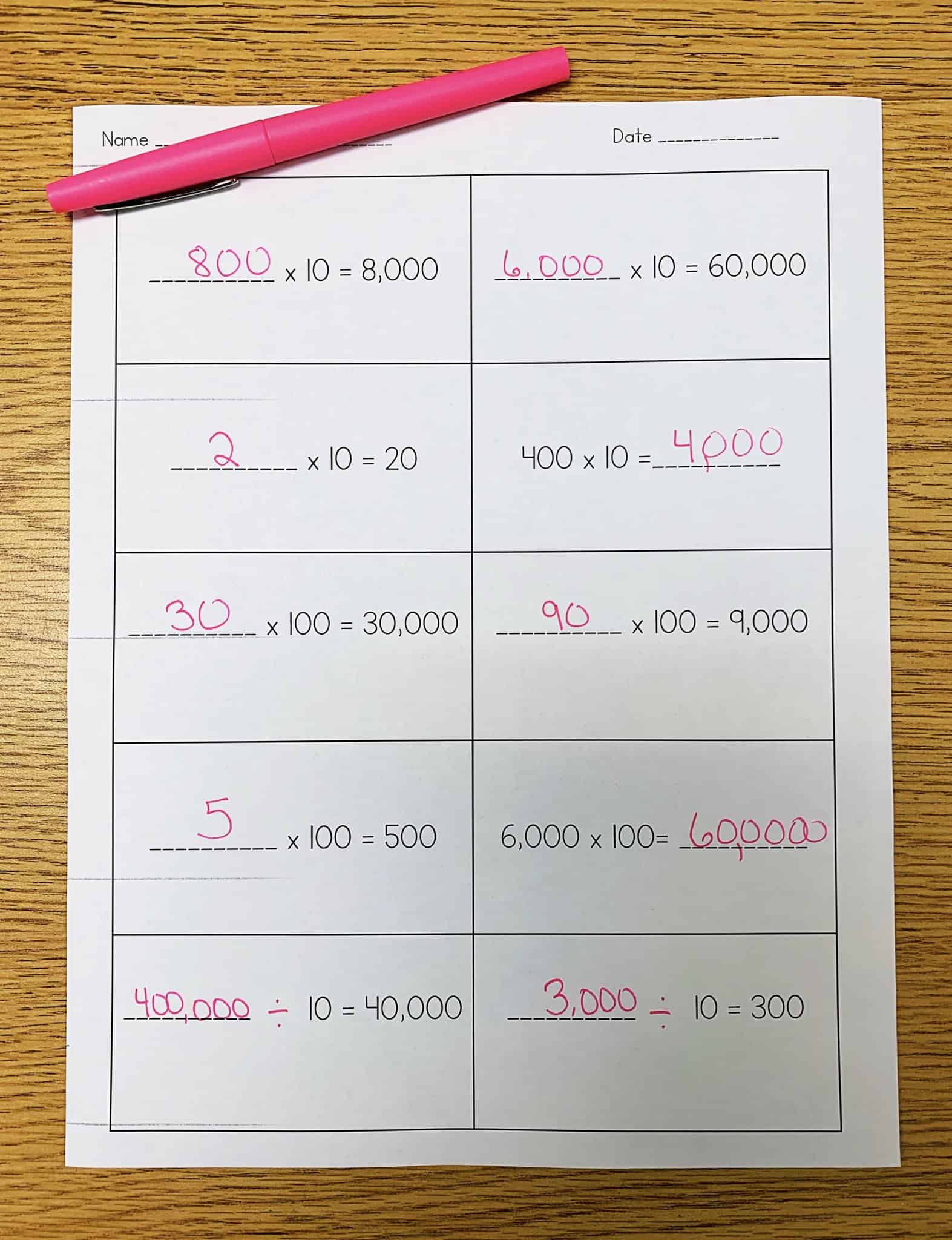 Multiplying by Tens and Hundreds - Ashleigh's Education Journey