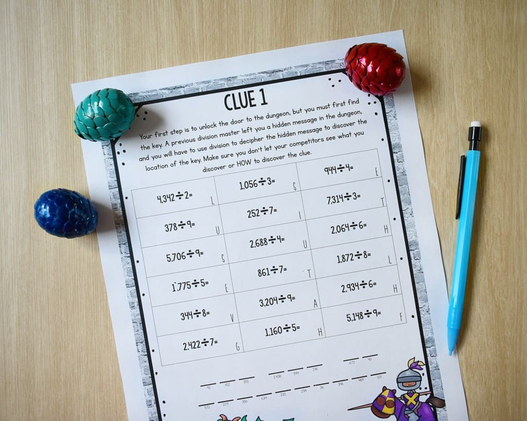 Division Escape Room Lesson - Ashleigh's Education Journey