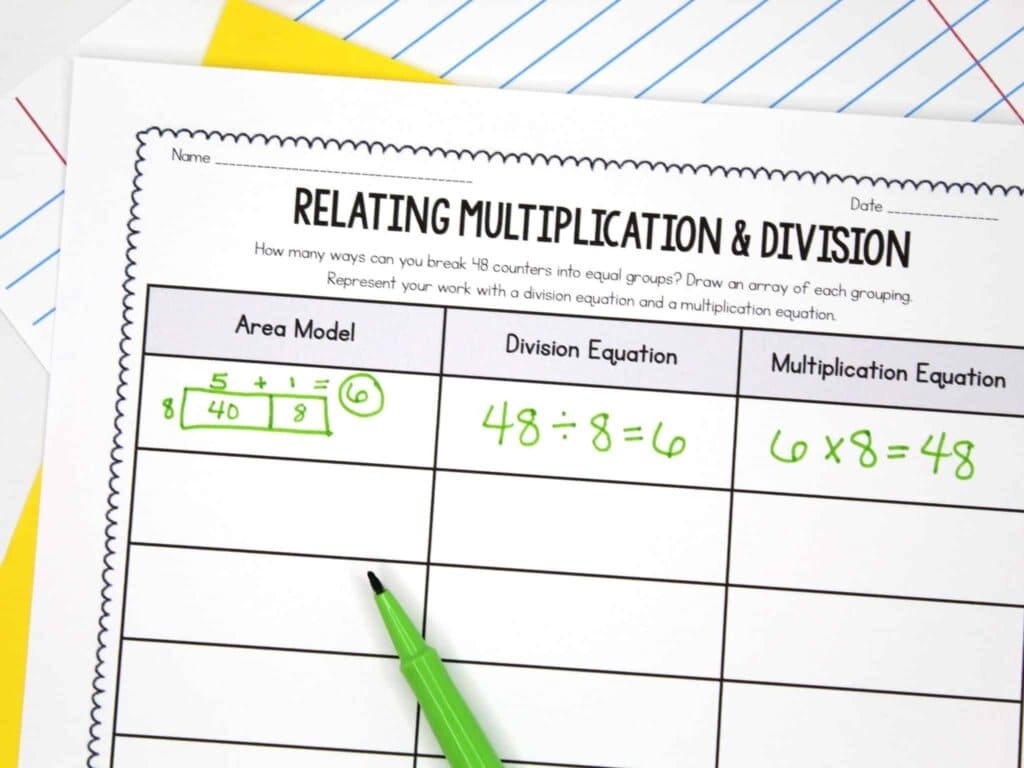 Dividing With Area Models and Partial Quotient