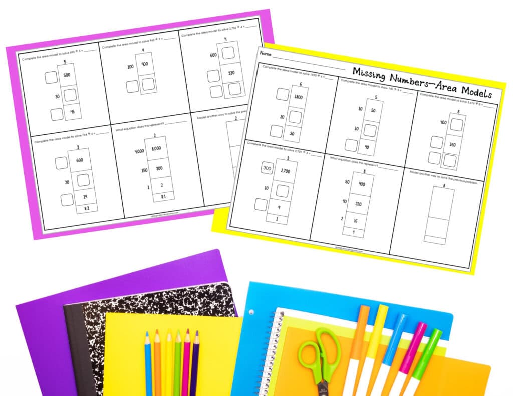 Dividing With Area Models and Partial Quotient