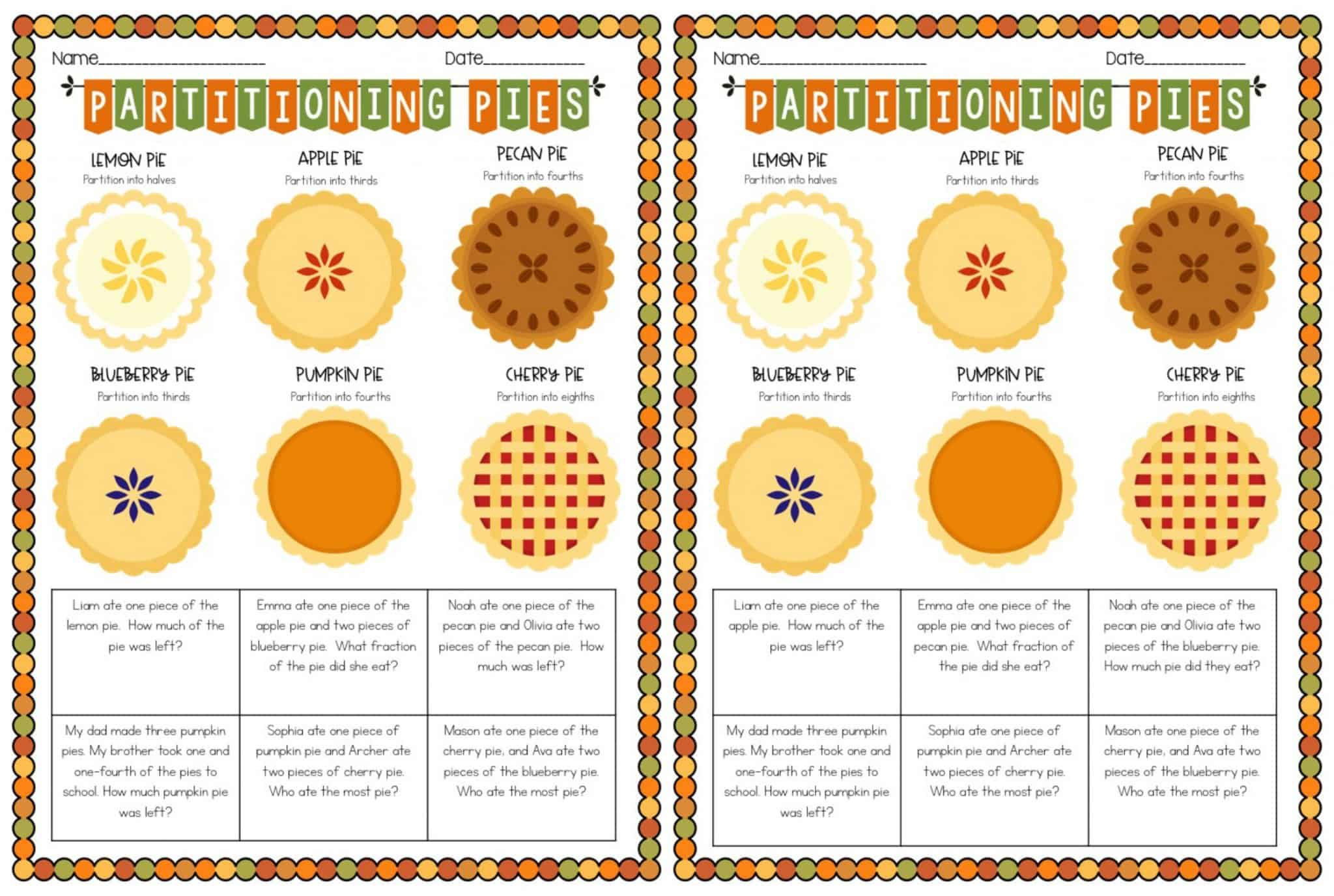 Thanksgiving Math Activities - Ashleigh's Education Journey