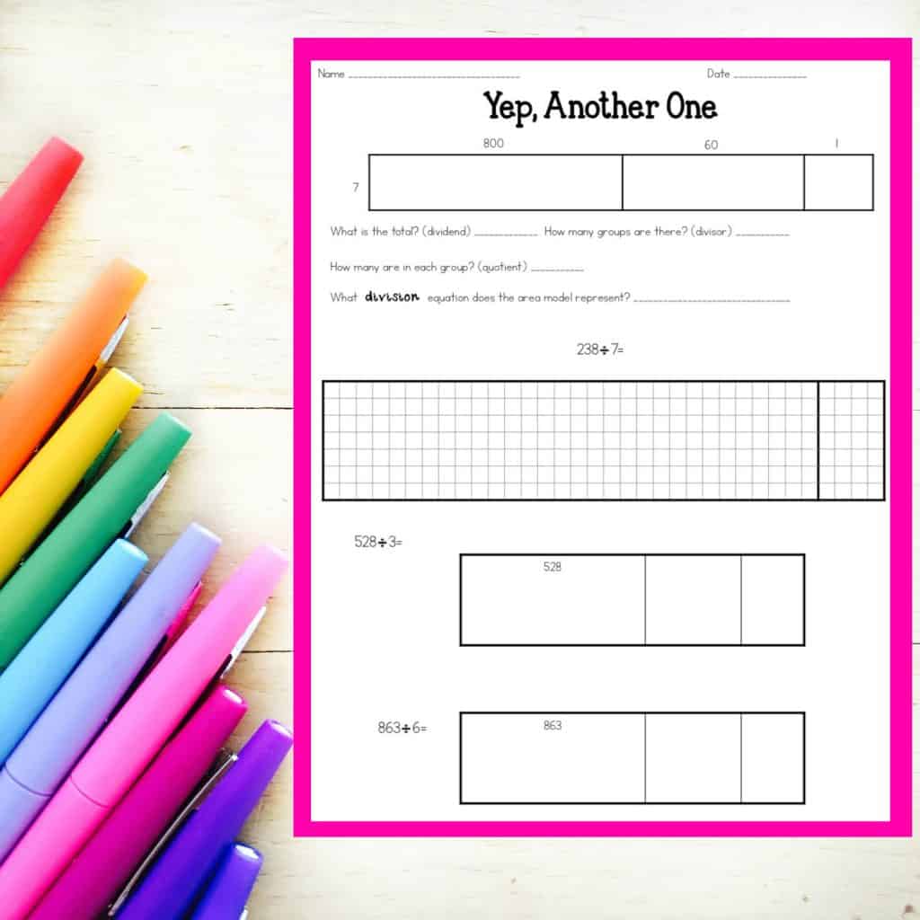 Dividing With Area Models and Partial Quotient