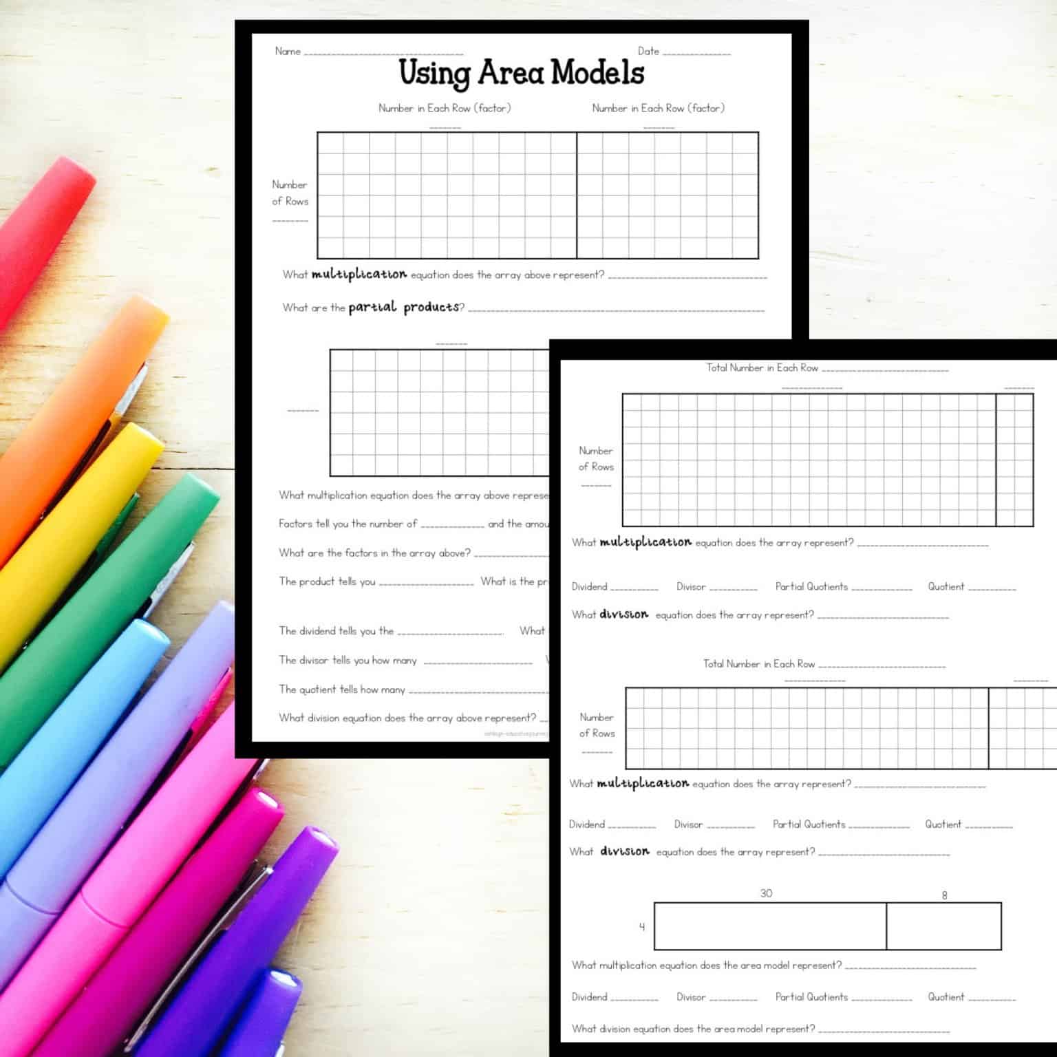 Dividing With Area Models and Partial Quotient