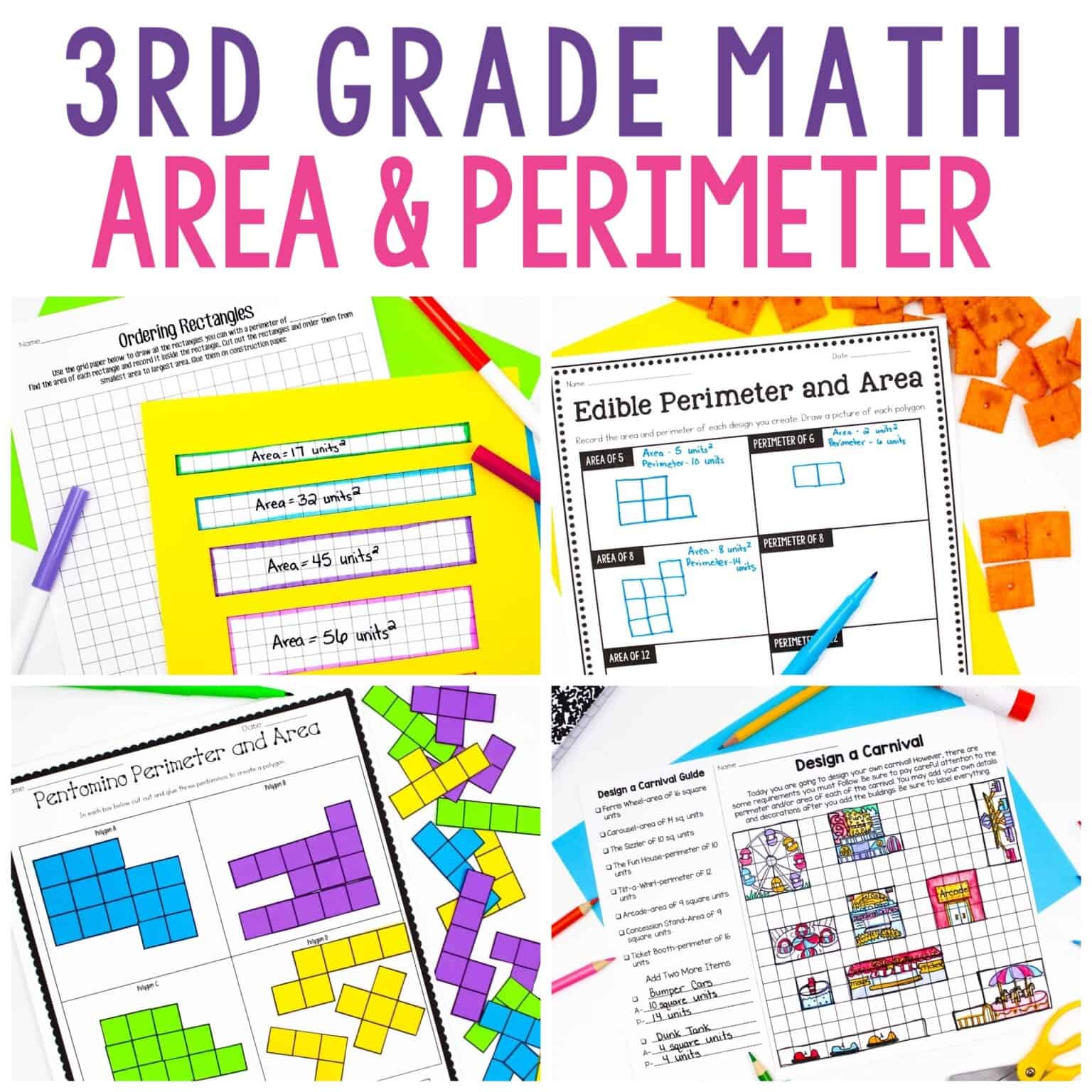 3rd Grade Area and Perimeter Unit | Hands On Lessons | Print & Digital ...