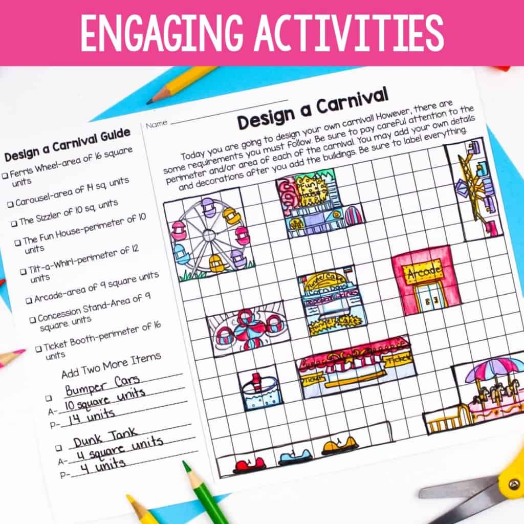 3rd Grade Area and Perimeter Unit | Hands On Lessons | Print & Digital ...
