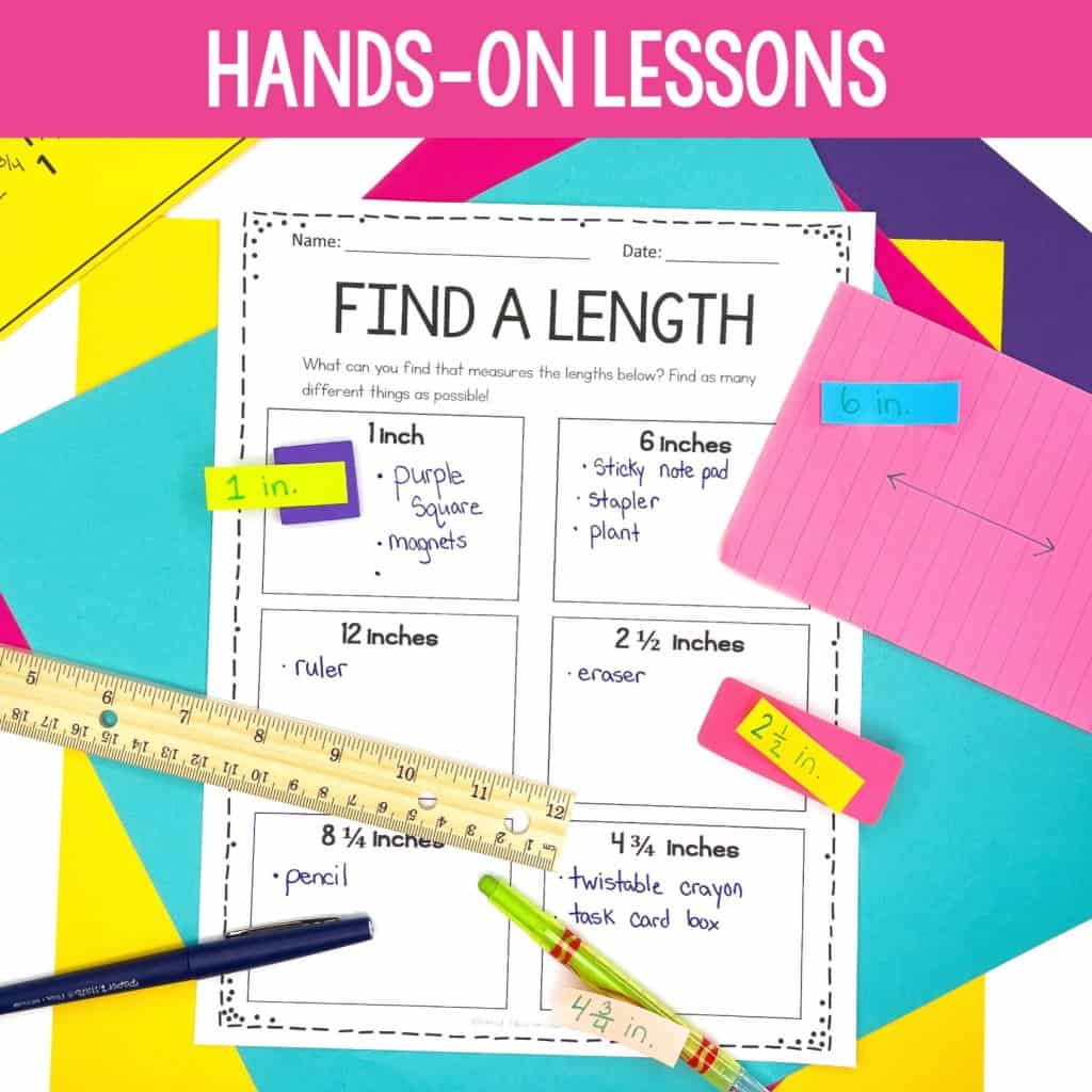 3rd Grade Measurement | Length to Nearest 1/4 Inch | Print & Digital ...