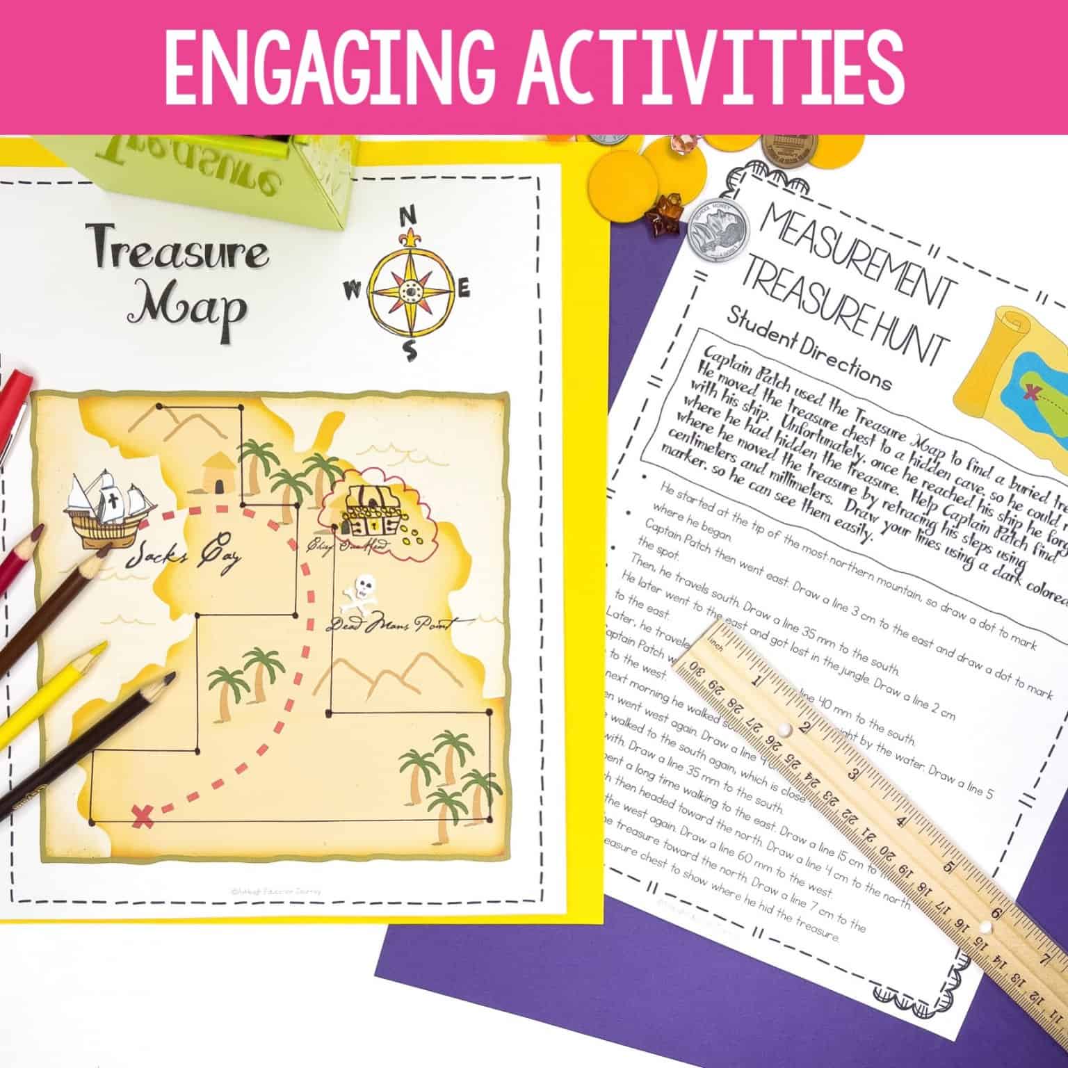 3rd Grade Measurement | Length to Nearest 1/4 Inch | Print & Digital ...