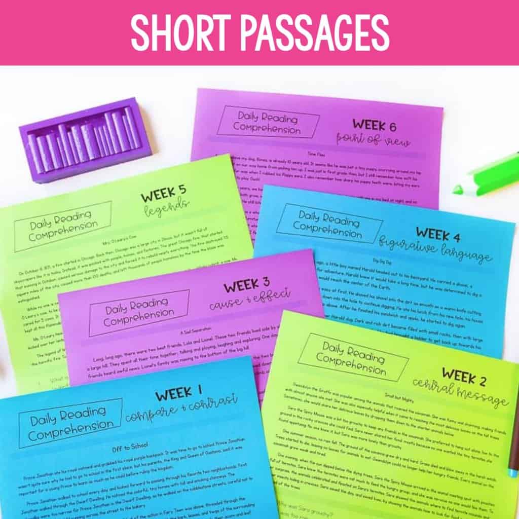 Daily Reading Comprehension Practice | Set 1 | Print & Digital ...
