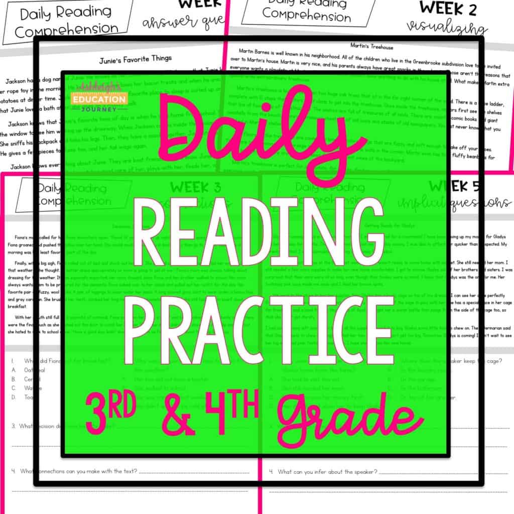 Daily Reading Comprehension Practice | Set 2 | Print & Digital ...