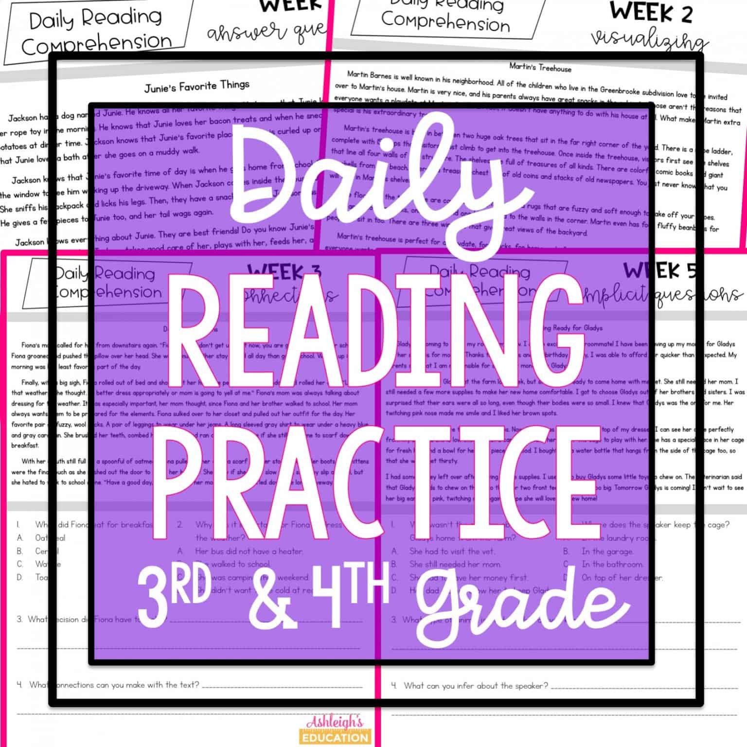 Daily Reading Comprehension Practice Bundle | Print & Digital ...
