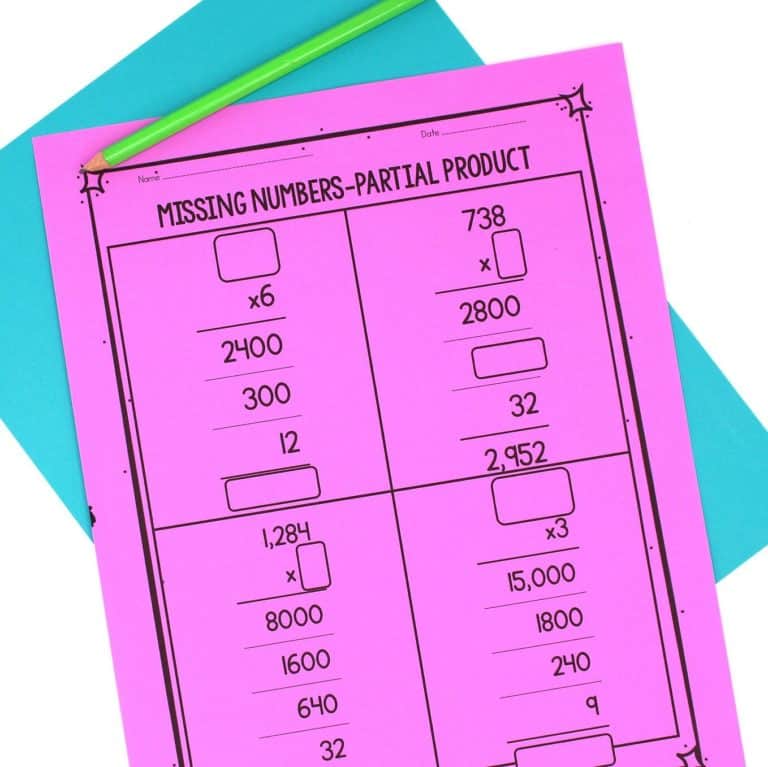 Multiplying With Area Models and Partial Product