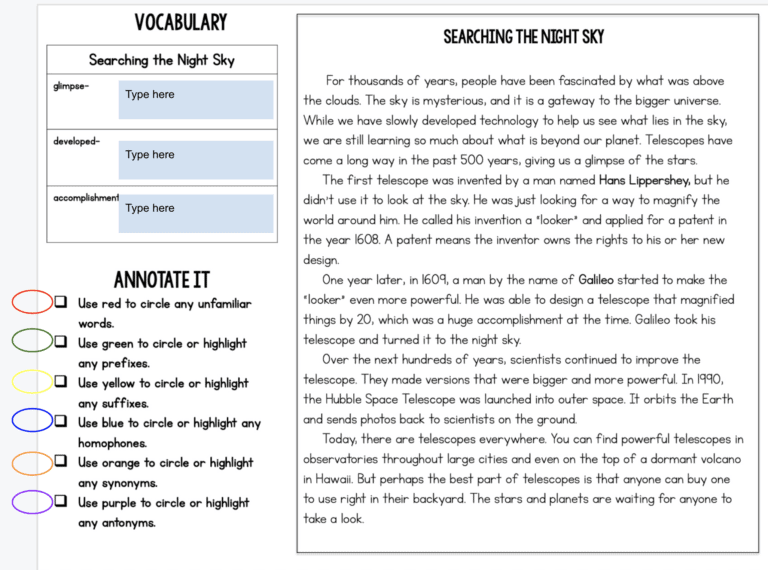 Reading Worksheets for Upper Elementary - Ashleigh's Education Journey