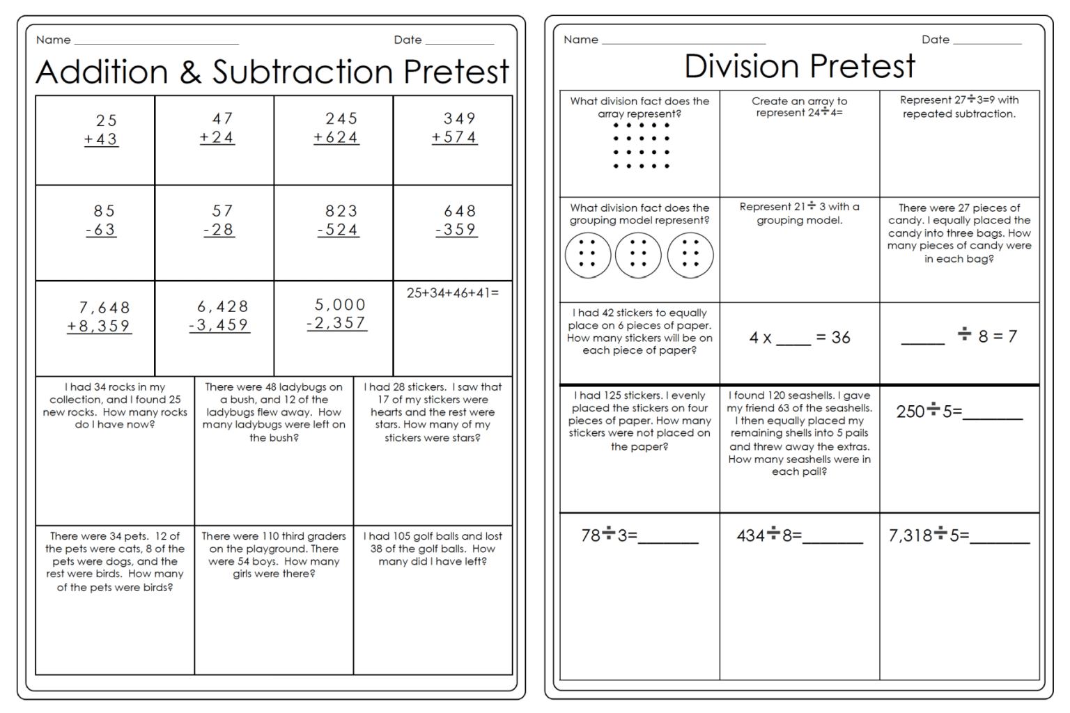 Math Pretests for Upper Elementary - Ashleigh's Education Journey