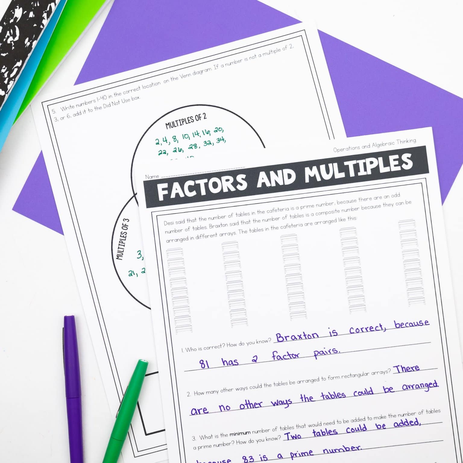 Factors and Multiples Worksheets - Ashleigh's Education Journey